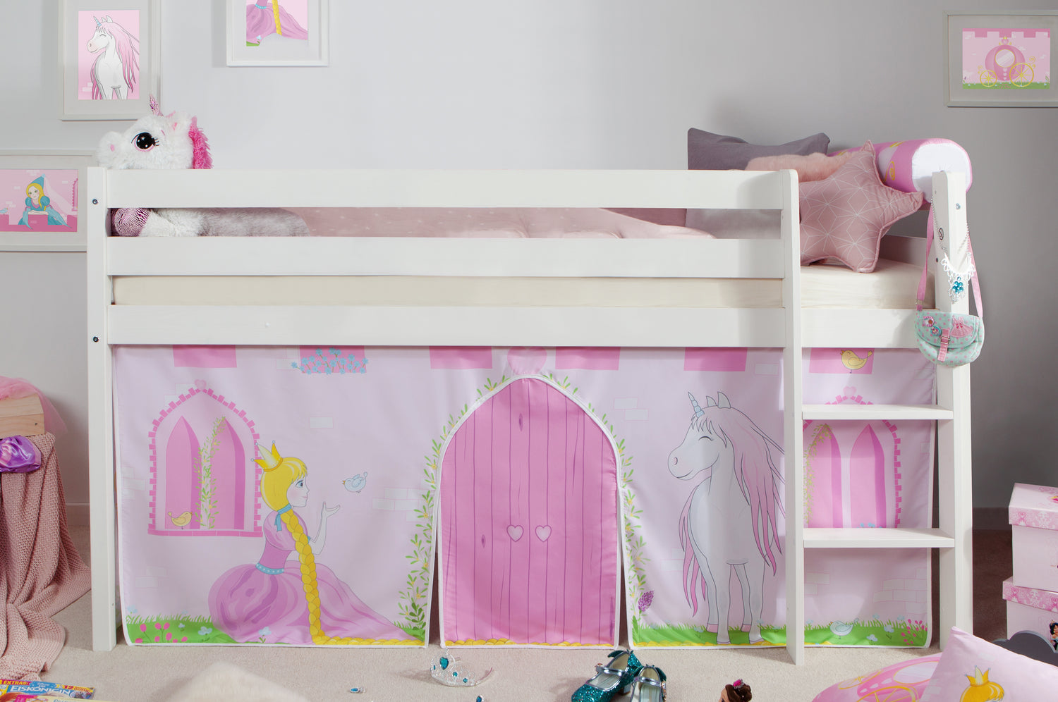 Hochbett "Prinzessin Liora" Kiefer Weiß online kaufen | TiCAA